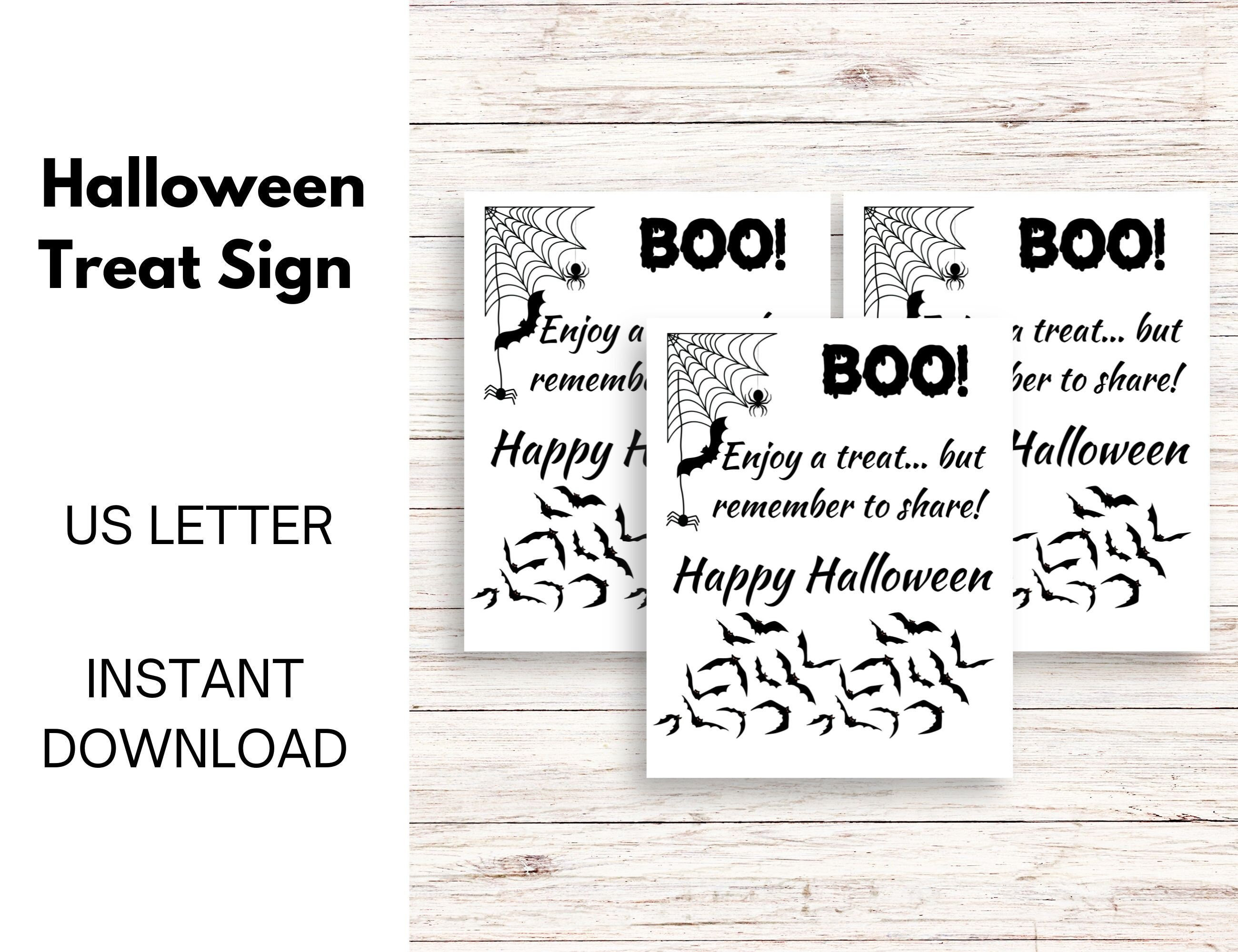 Printable Halloween Sign, Halloween Candy Sign, 8.5 X 11 Printable ...
