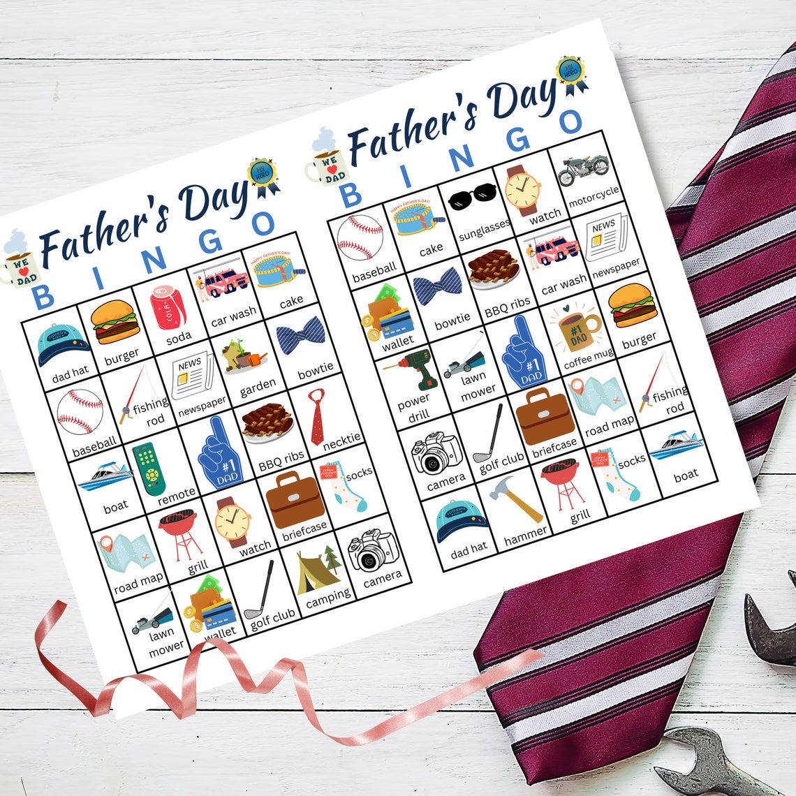 Father's Day Bingo Cards, 20 Father's Day Bingo Cards,instant Download ...