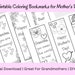Mother's Day Printable Coloring Bookmark, Gifts for Grandma, Presents ...