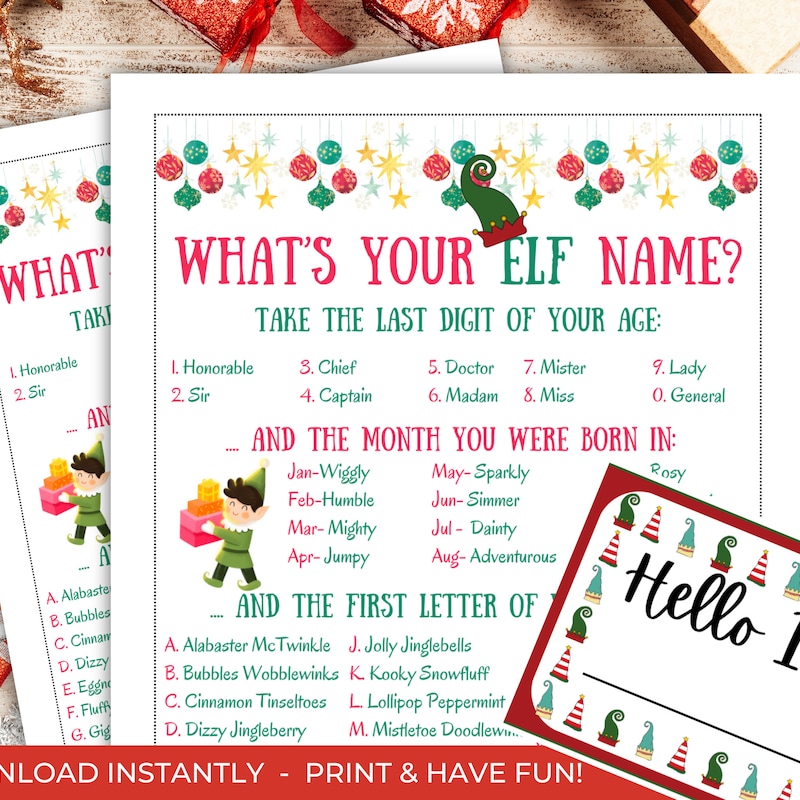 Whats Your Elf Name - Etsy