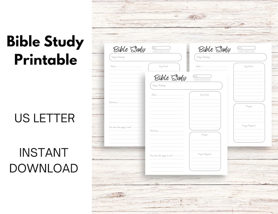 Bible Study Printable, Bible Study Template, Bible PDF, Study Worksheet ...