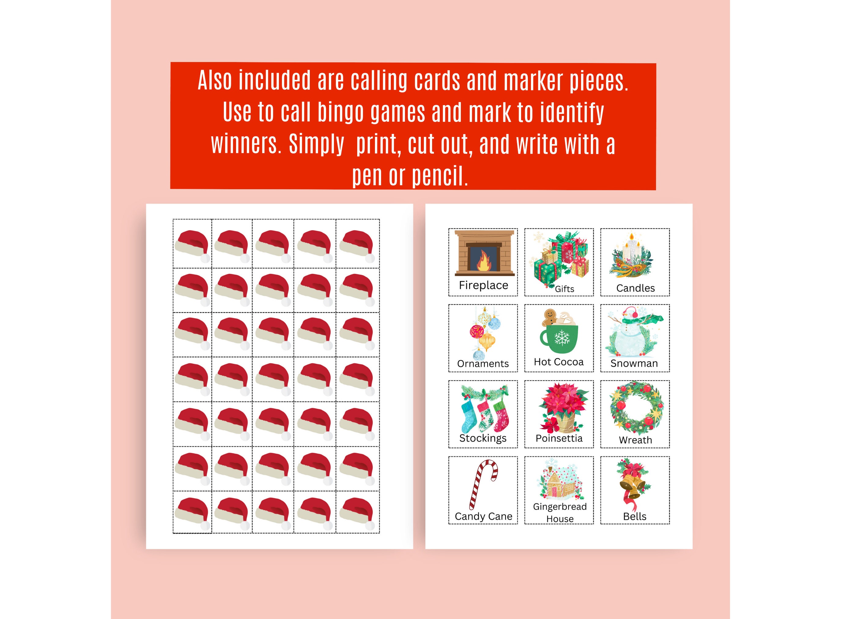 Christmas Bingo, 30 Printable Cards, Christmas Class Party Game ...