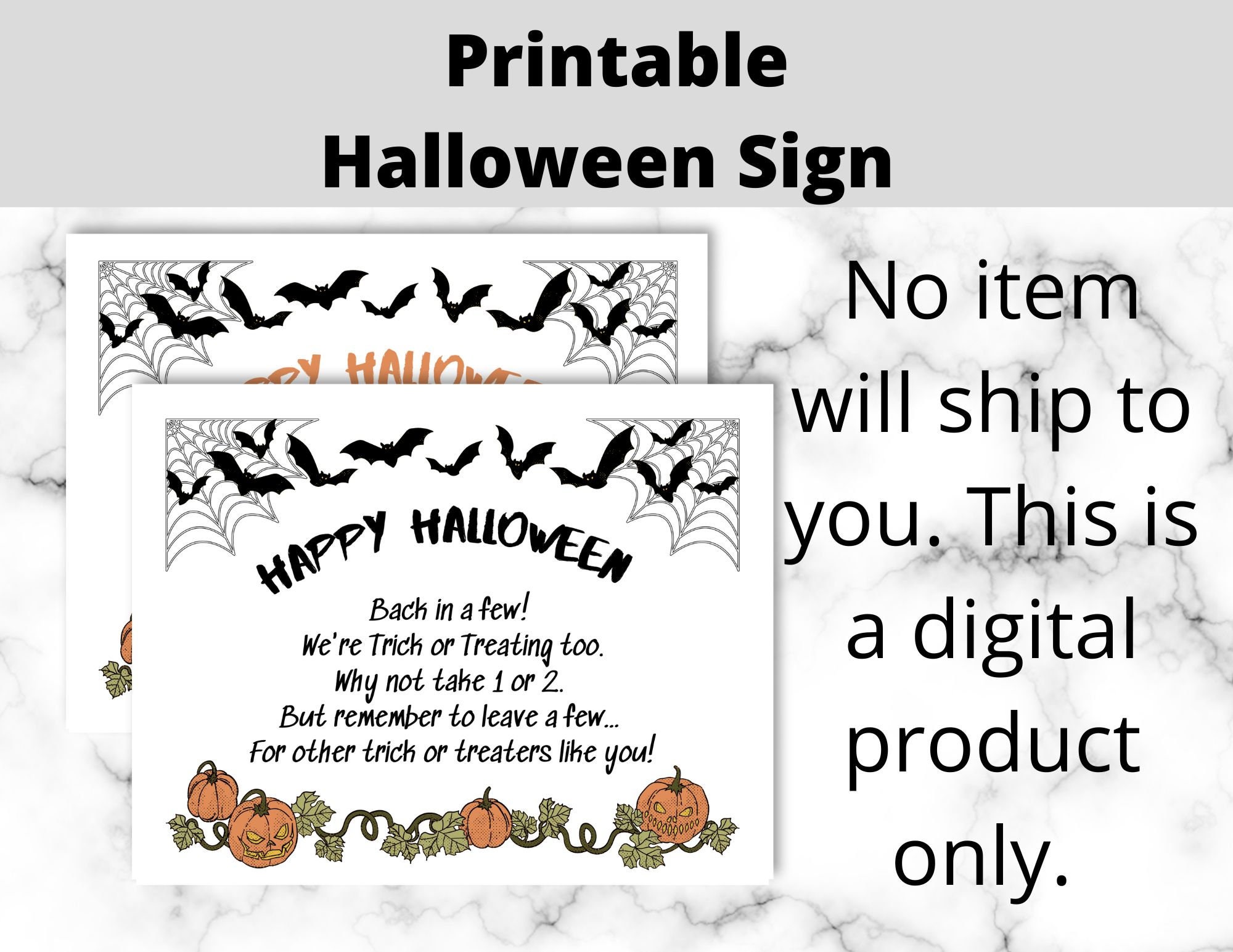 Printable Halloween Sign, Halloween Candy Sign, 8.5 X 11 Printable ...