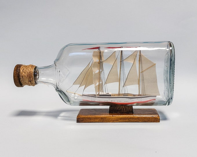 Kinetic Sculpture Hand Crank Ship in a Bottle Nautical Decor - Etsy