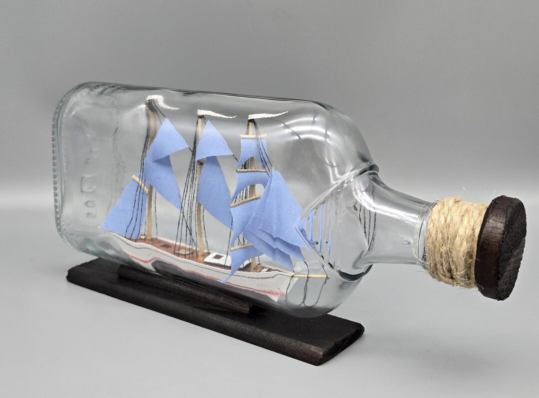 Ship in a Bottle, Gift for a Sailor, Gift for Father's Day, Nautical ...