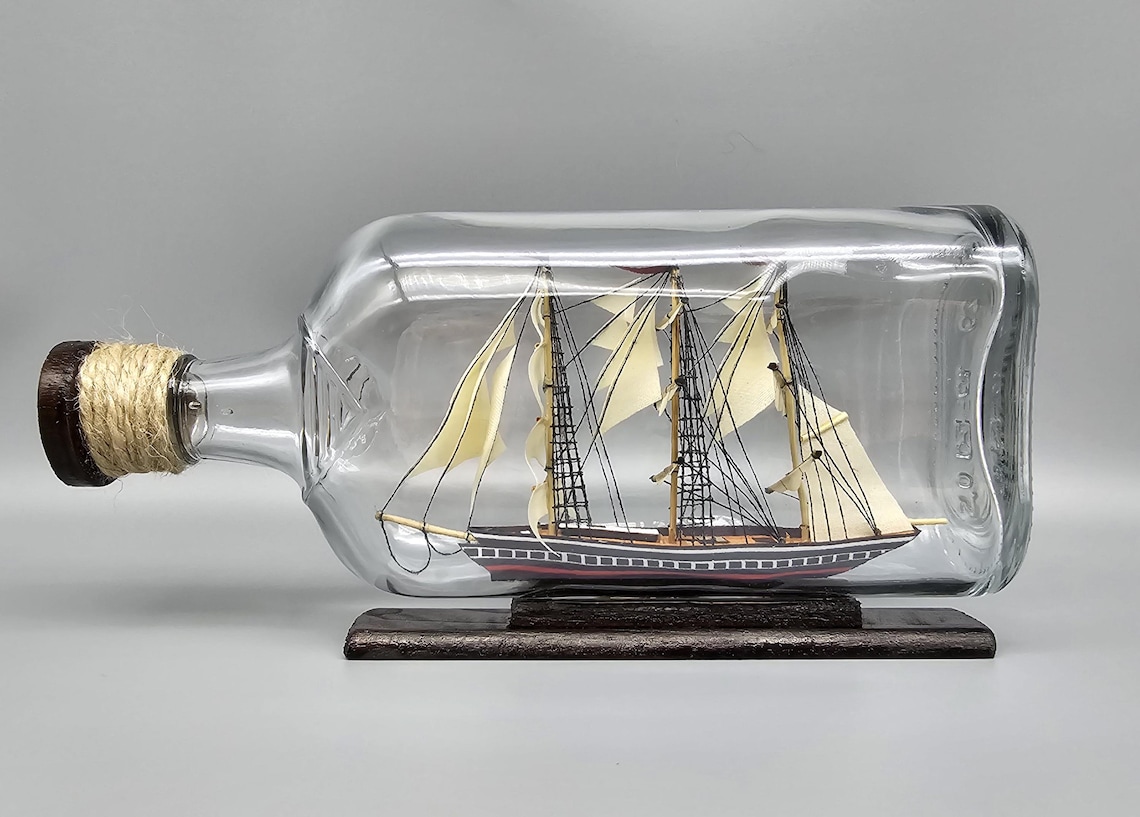 Barco en botella hecho a mano: regalo náutico ecológico, decoración ...