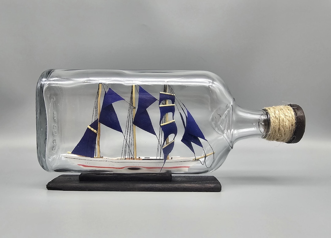 Ship in a Bottle, Gift for a Sailor, Gift for Father's Day, Nautical ...