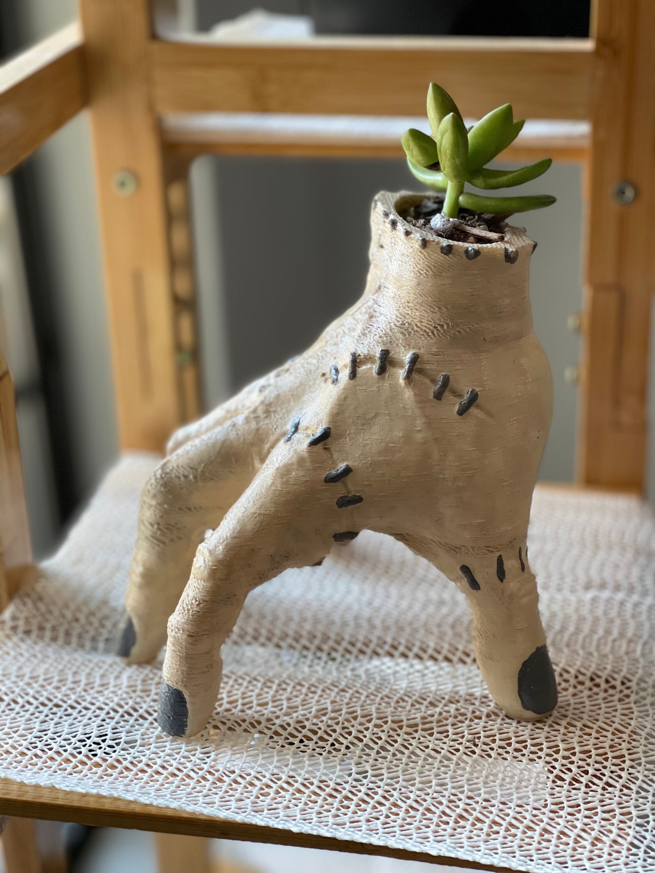 Hand Pot Plant Custom Succulent Stand Indoor Inches Tall - Etsy