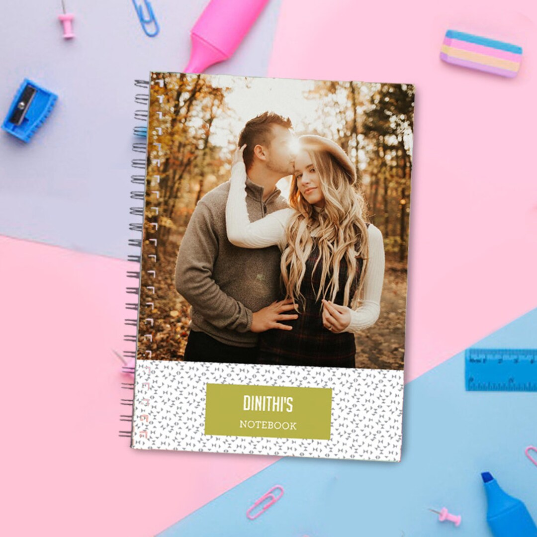 Personalised Notebook, A5 Size Photo Notebook, Day Planner, Spiral ...