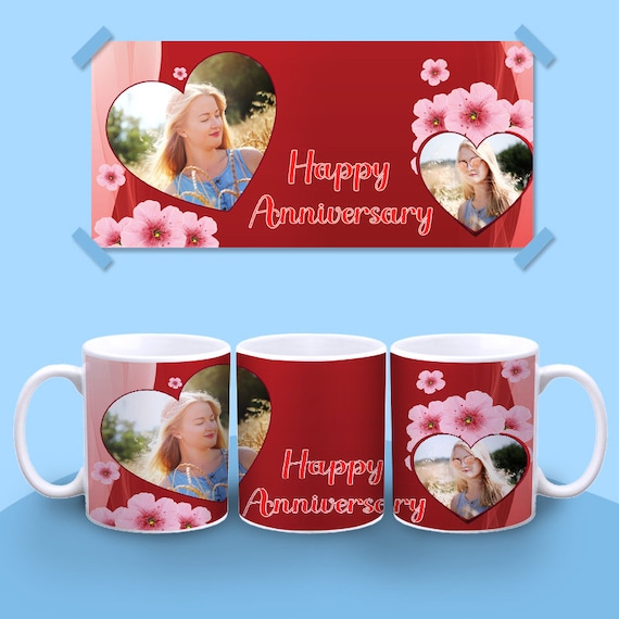 Happy Anniversary Mug Personalised Photo Mug Anniversary - Etsy