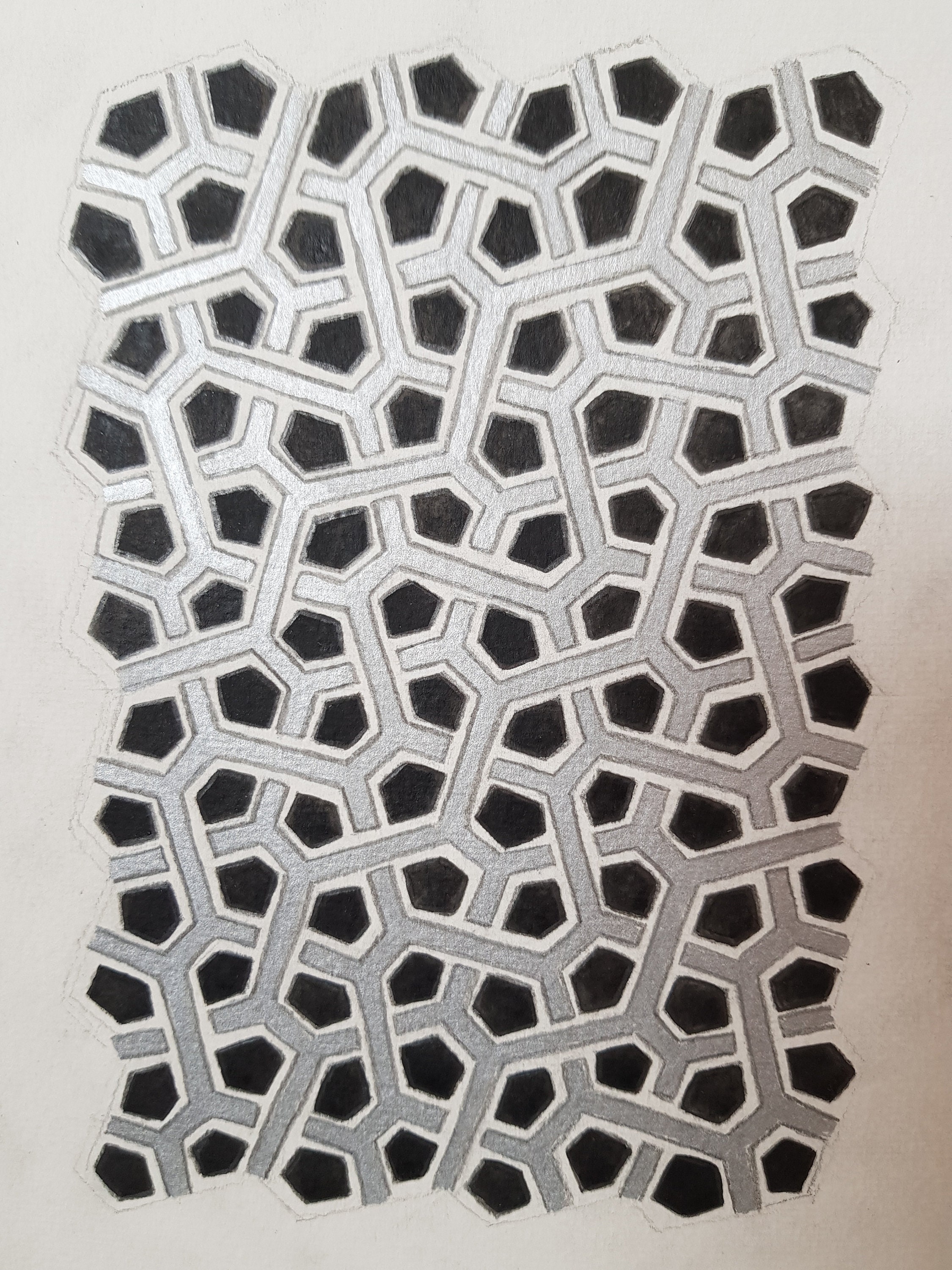 Silver and Black Woven Cairo Pentagonal Tiles (A4) - Etsy