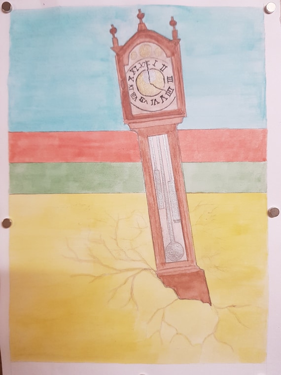 Stranger Things Clock in a Wall Watercolour - Etsy