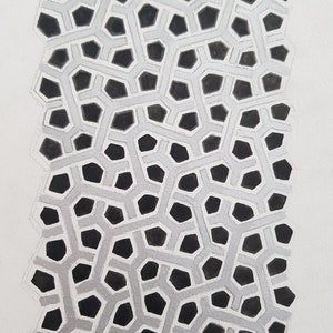 Silver and Black Woven Cairo Pentagonal Tiles (A4) - Etsy