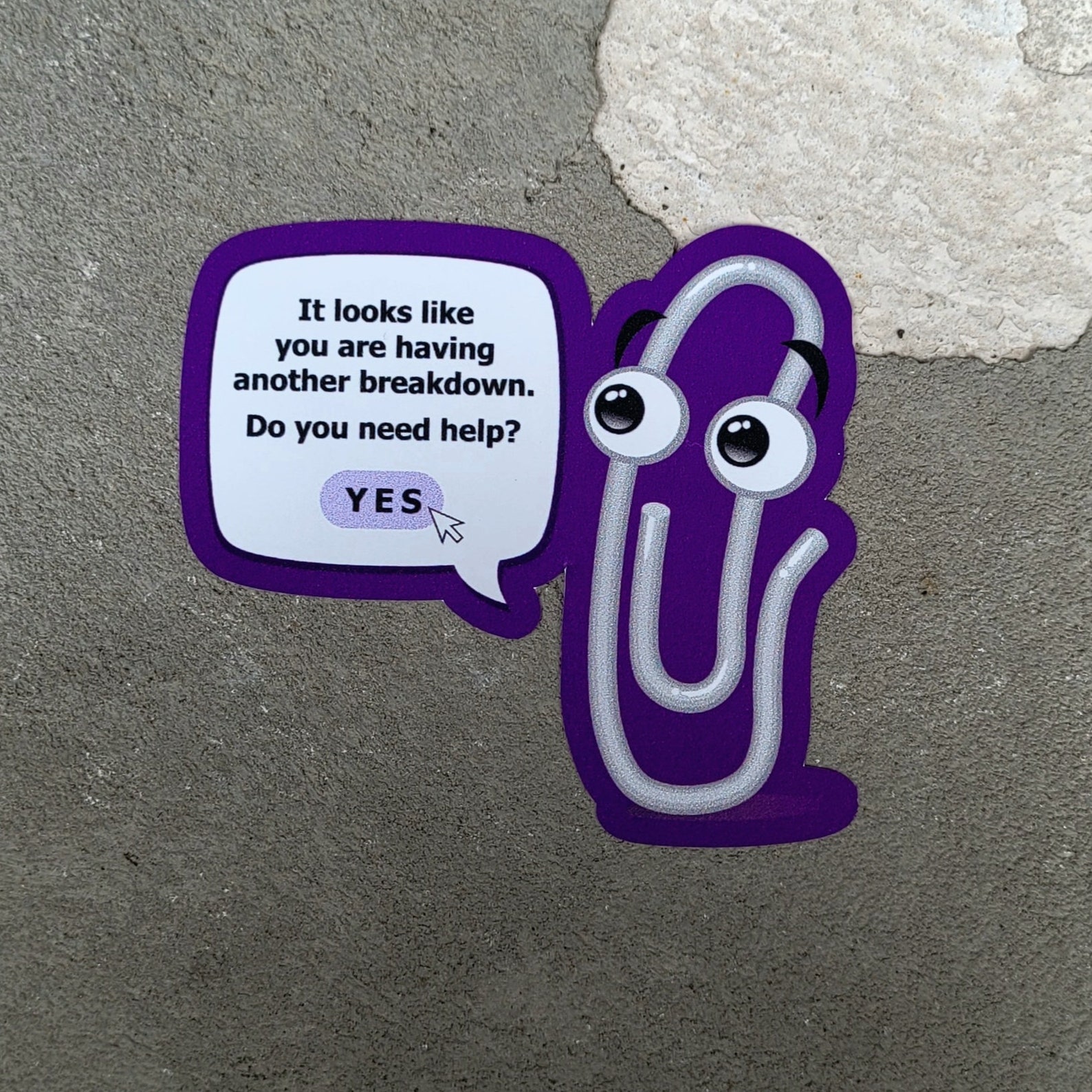 CLIPPY the Breakdown Paperclip Sticker - Etsy