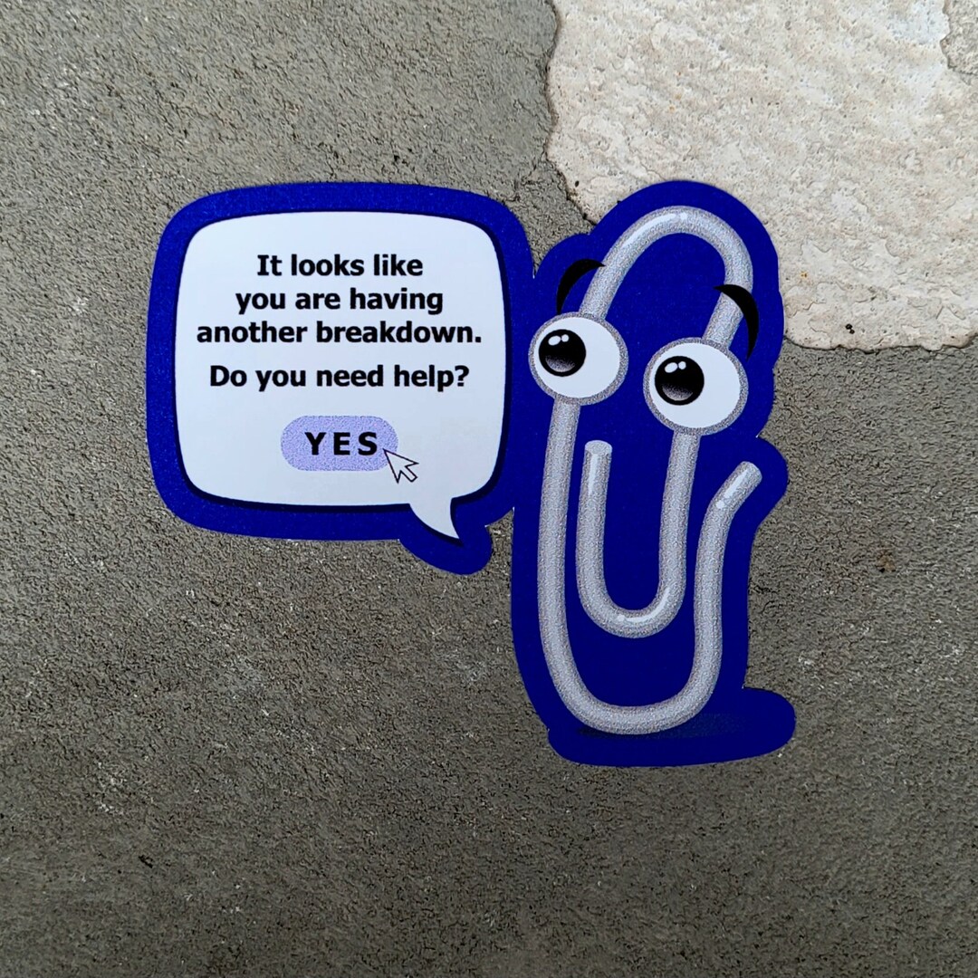 CLIPPY the Breakdown Paperclip Sticker - Etsy