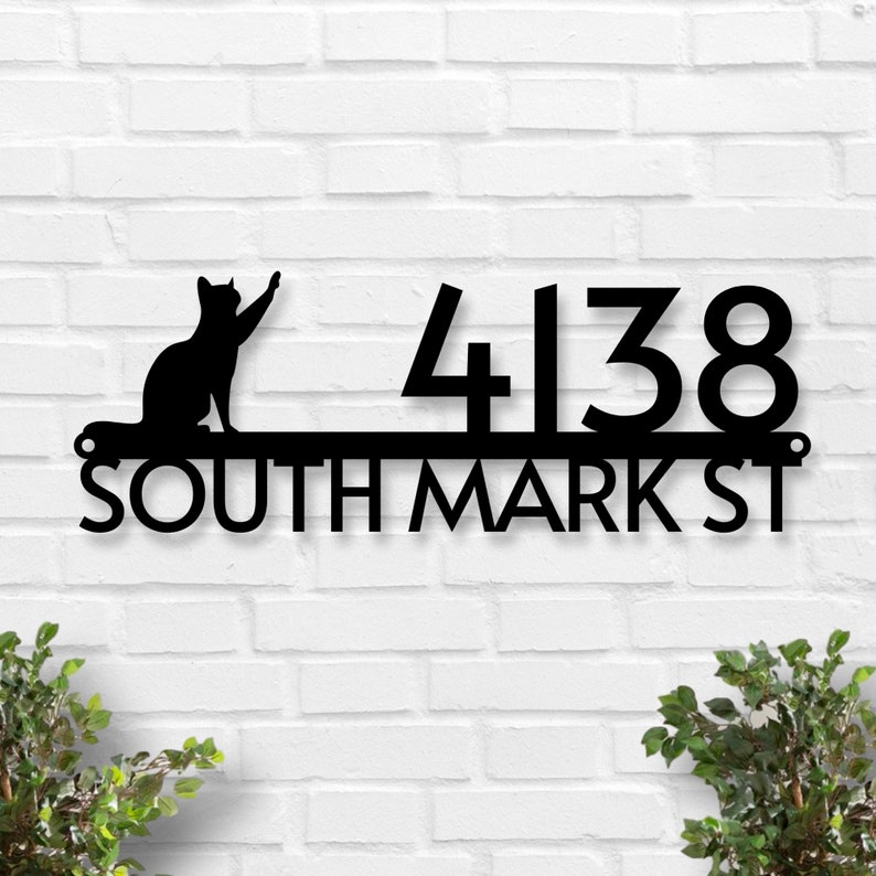 Cat Address Sign Cat House Numbers Cat Sign Cat Décor - Etsy