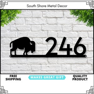 Bison Address Sign Bison House Numbers Metal Bison Sign Bison Décor ...