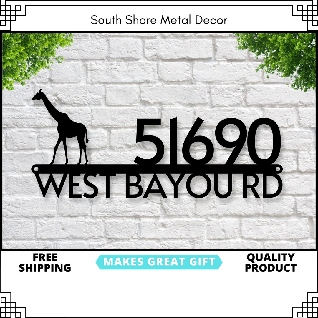 Giraffe Address Sign Giraffe House Numbers Giraffe Sign Giraffe Décor ...