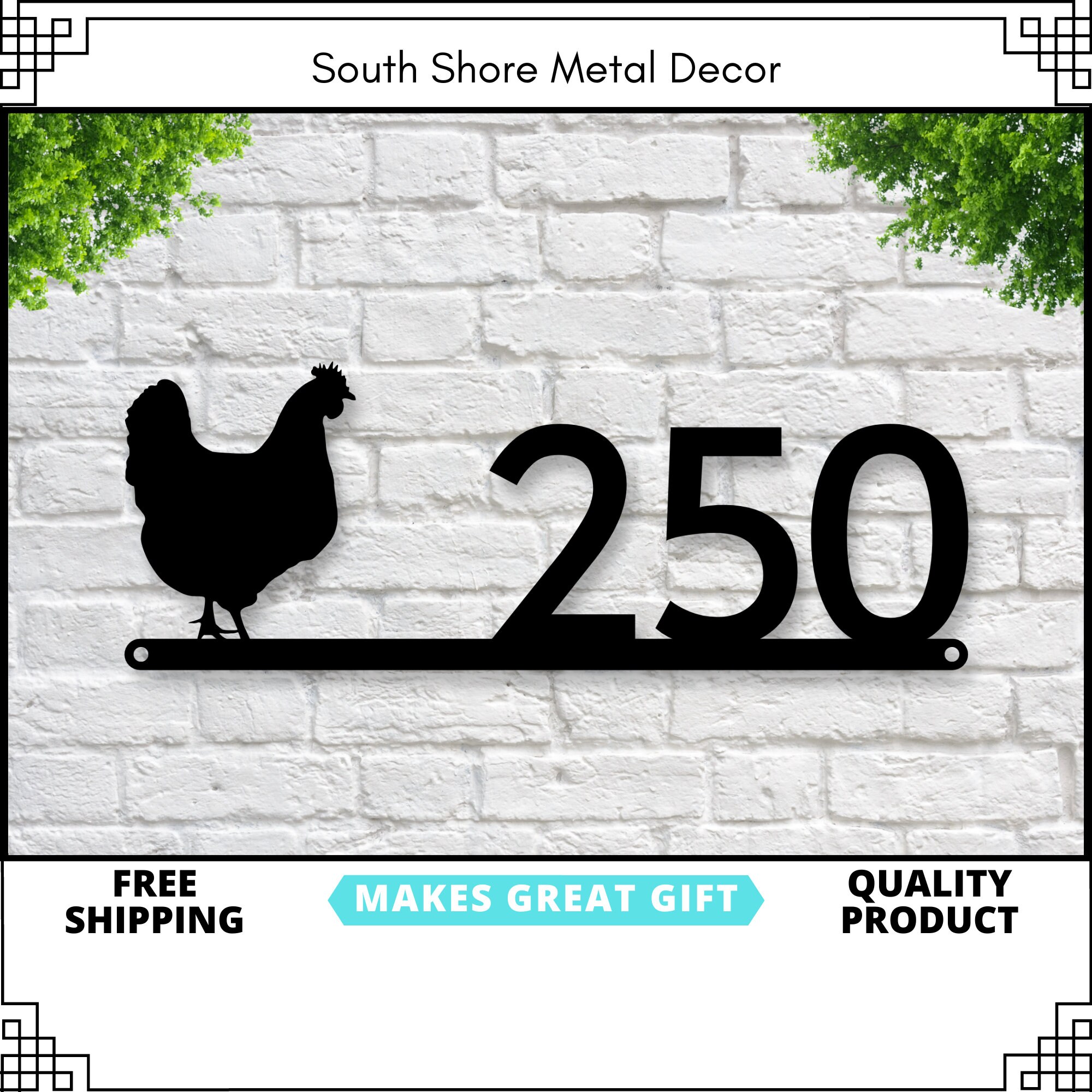Chicken Address Sign Chicken House Numbers Chicken Sign Chicken Décor ...