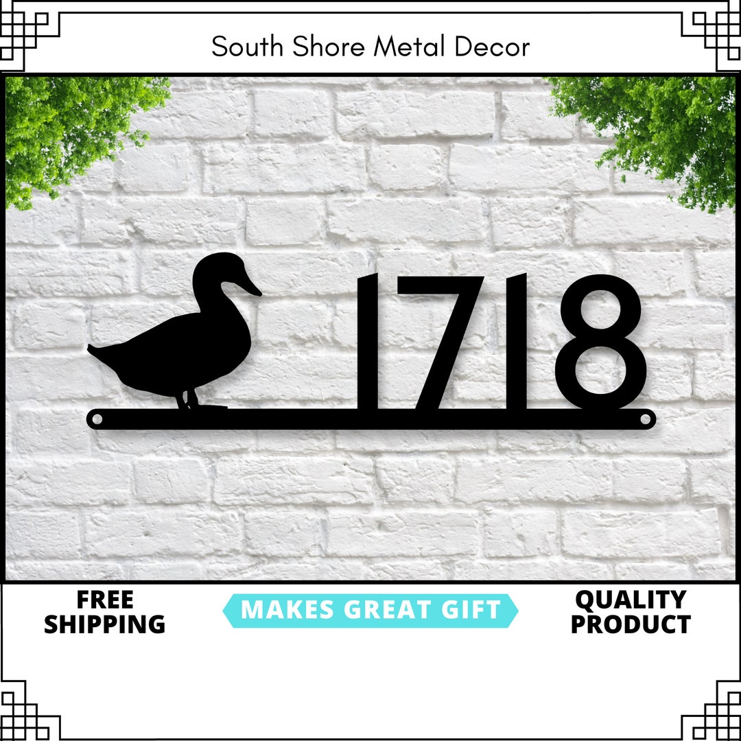 Duck Address Sign Duck House Numbers Duck Sign Duck Décor Metal House ...