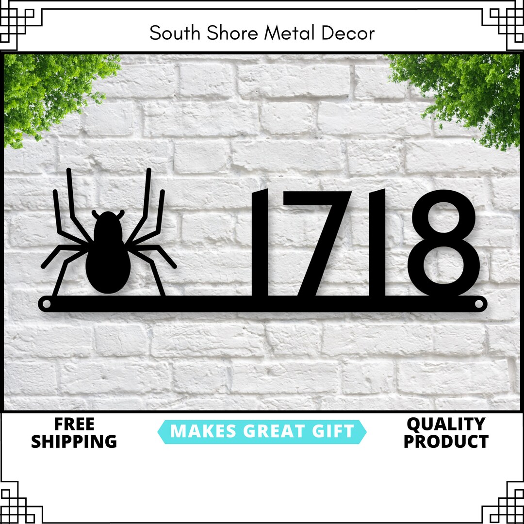 Spider Address Sign Spider House Numbers Spider Sign - Etsy