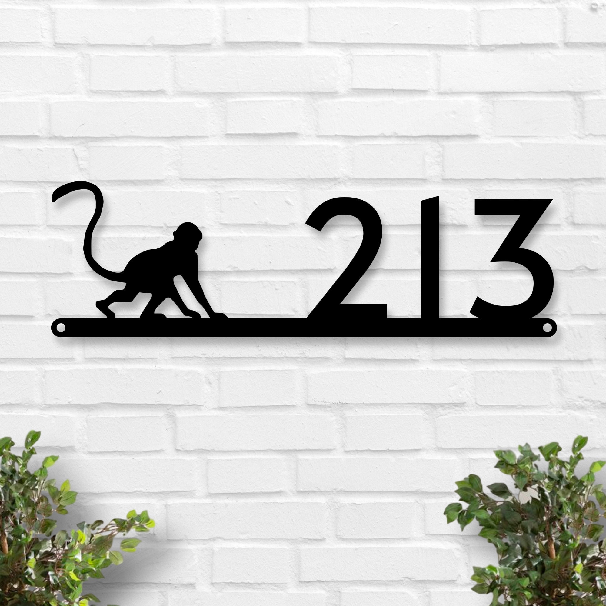 Monkey Address Sign Monkey House Numbers Monkey Sign Monkey Décor Metal ...