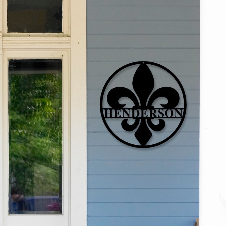 Fleur De Lis Name Sign Metal Fleur De Lis Personalized Fleur De Lis ...