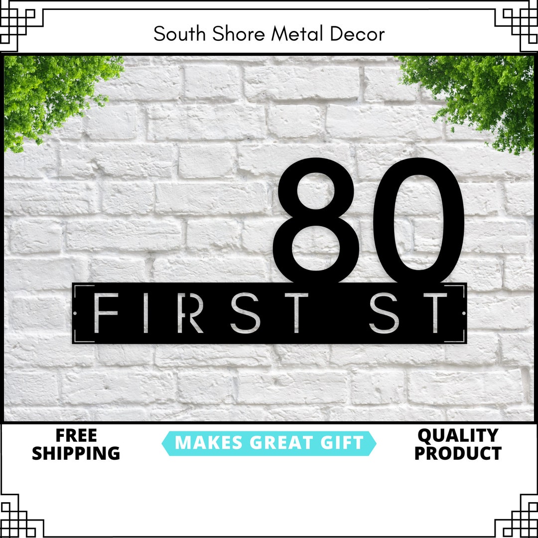 Modern House Number Plaque Modern House Number Sign Modern Address ...