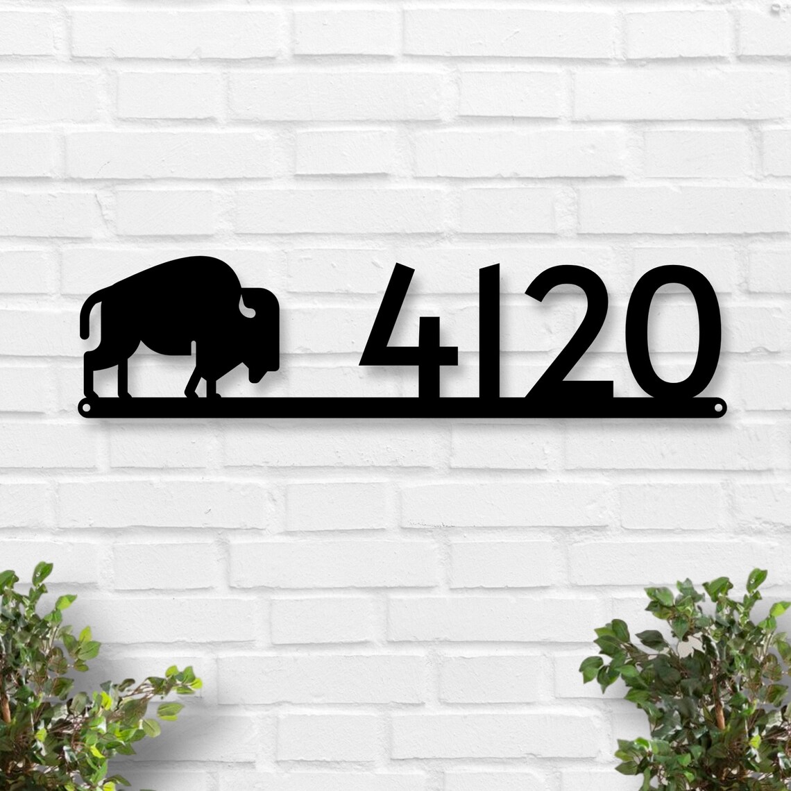 Bison Address Sign Bison House Numbers Metal Bison Sign Bison Décor ...
