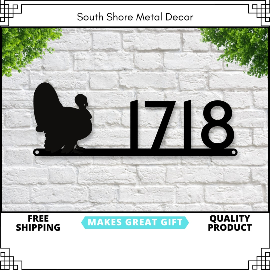 Turkey Address Sign Turkey House Numbers Turkey Sign Turkey Décor Metal ...