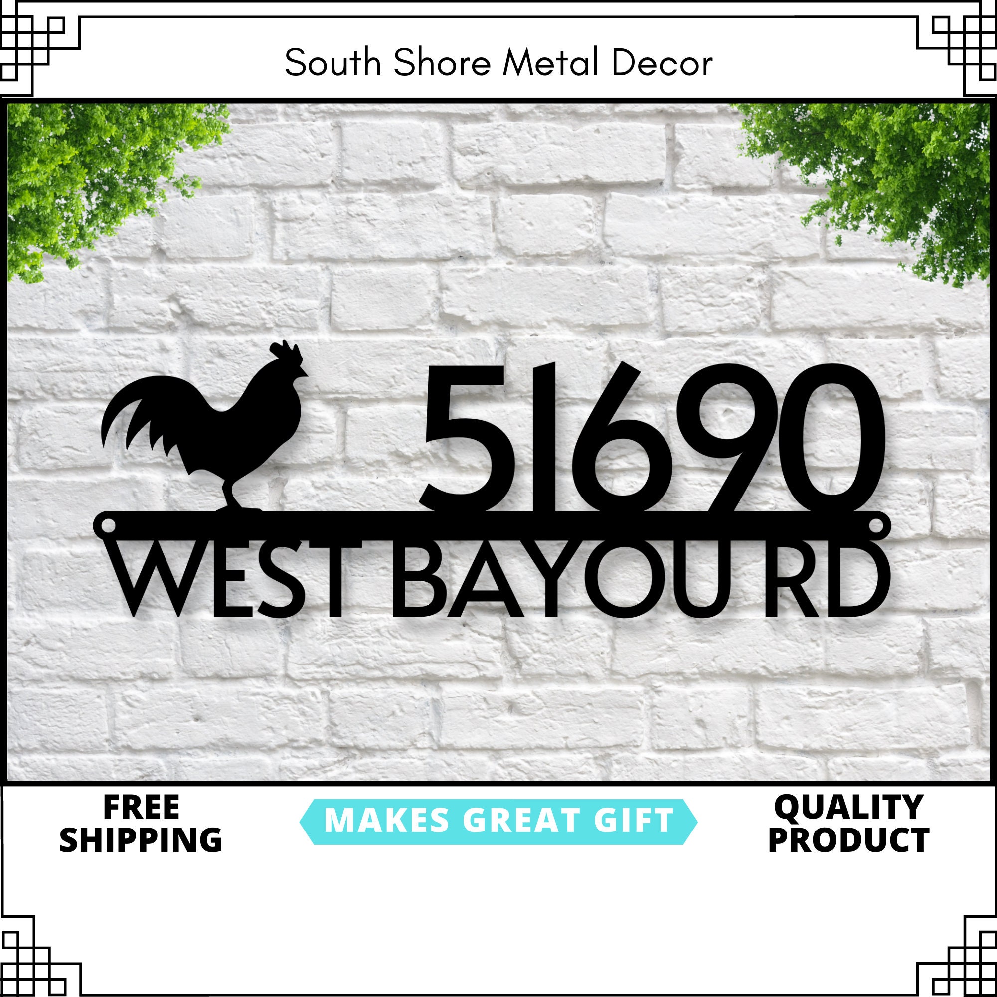 Rooster Address Sign Rooster House Numbers Rooster Sign Rooster Décor ...