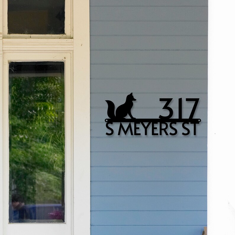 Fox Address Sign Fox House Numbers Metal Fox Sign Fox - Etsy