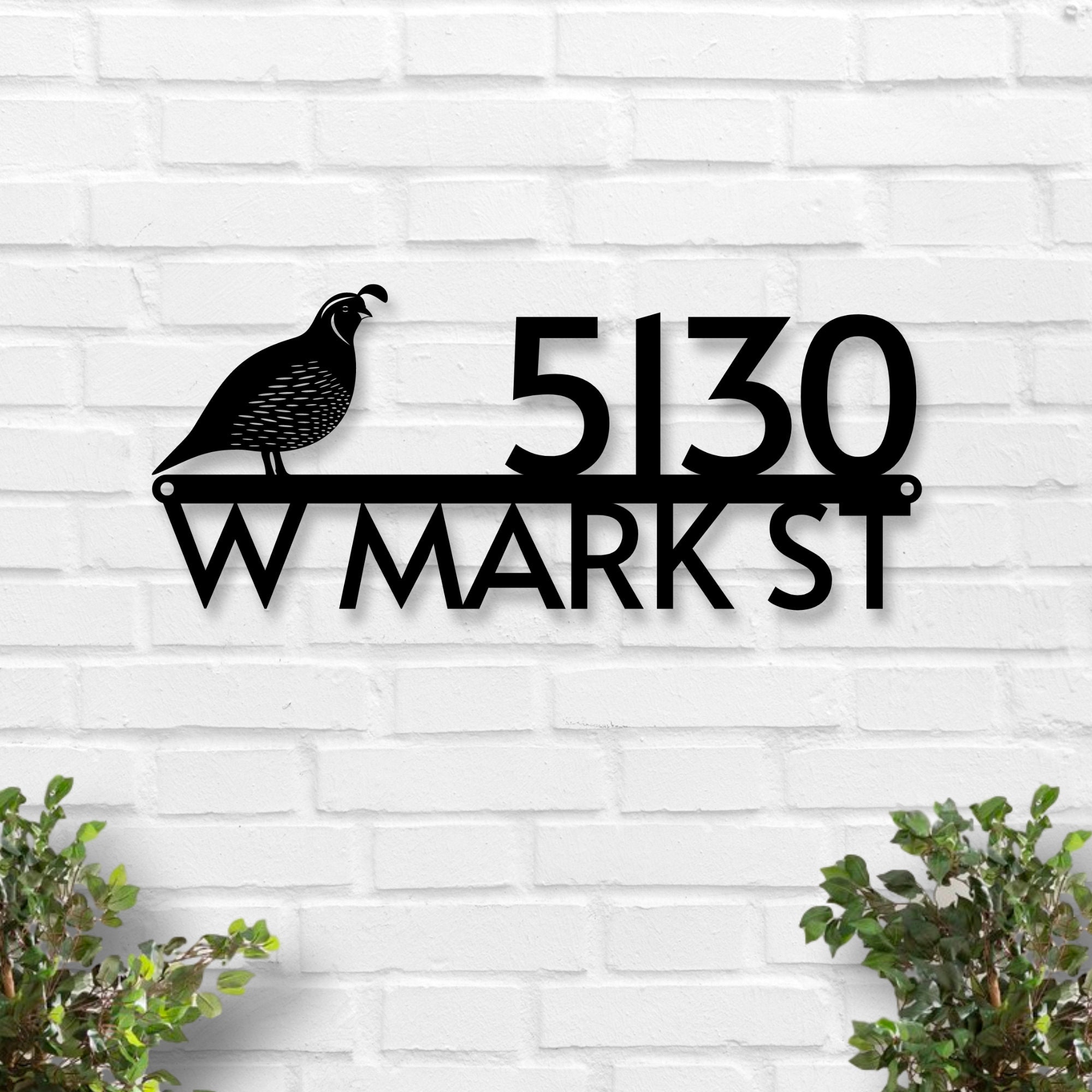 Quail Address Sign Quail House Numbers Metal Quail Sign Quail Decor ...