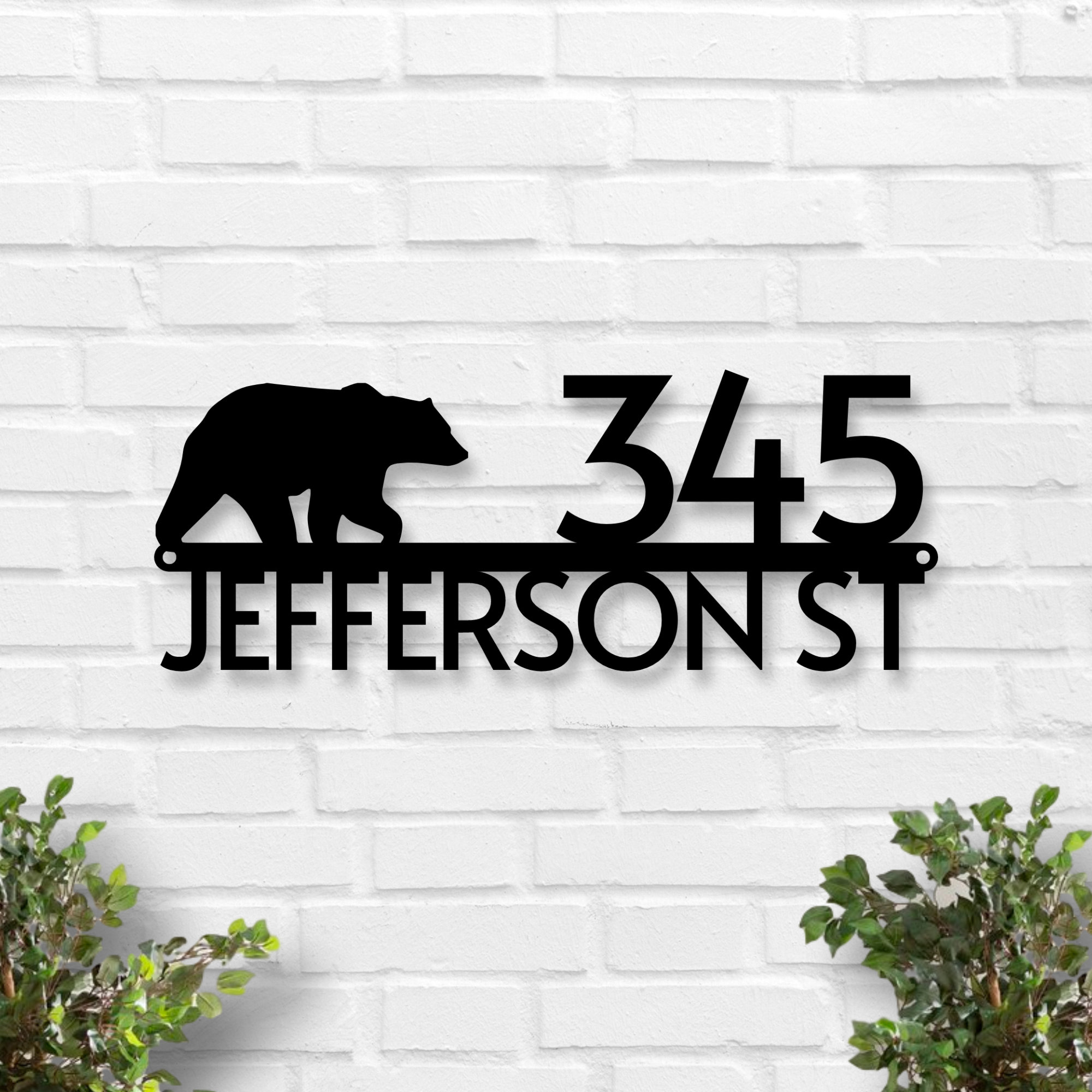 Bear Address Sign Horse House Numbers Bear Sign Bear Décor Metal House ...
