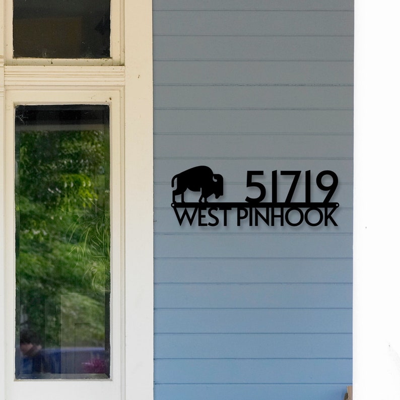 Bison Address Sign Bison House Numbers Metal Bison Sign - Etsy