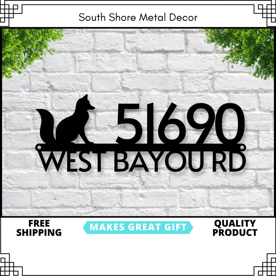 Fox Address Sign Fox House Numbers Metal Fox Sign Fox - Etsy