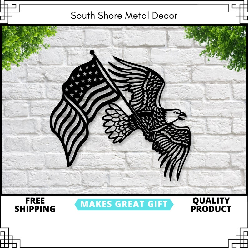 Eagle American Flag Sign Eagle Décor Patriotic Metal Sign - Etsy