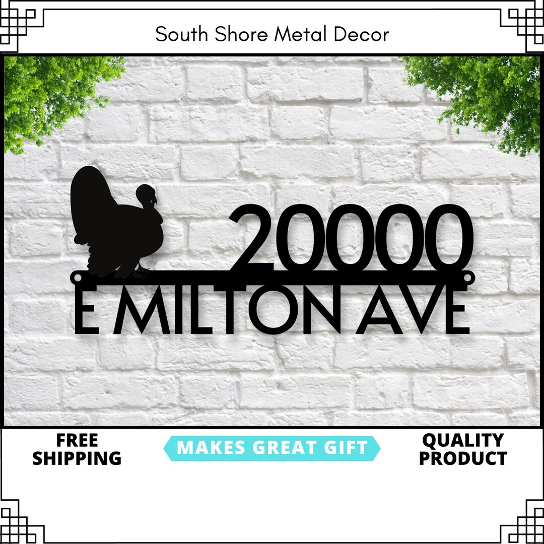 Turkey Address Sign Turkey House Numbers Turkey Sign - Etsy