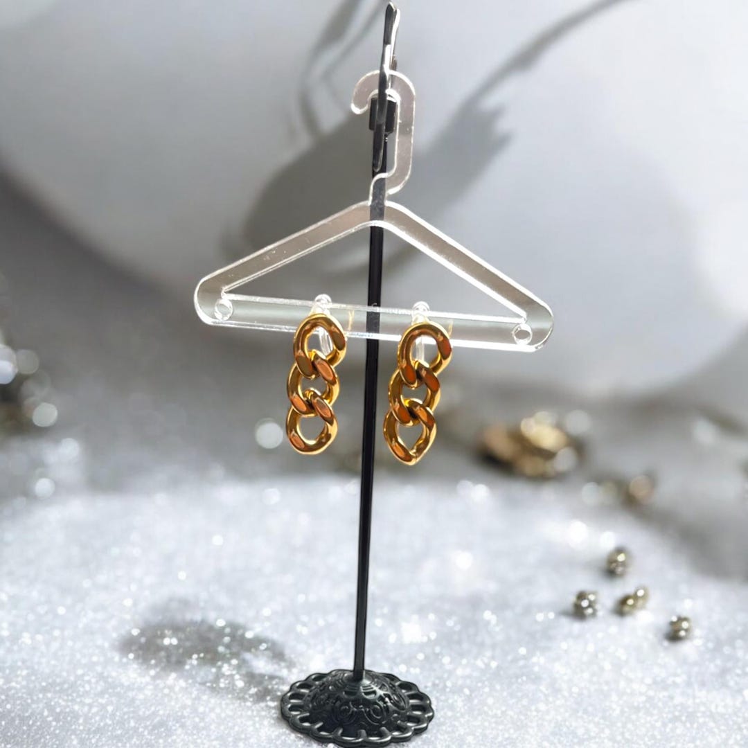Invisible Clip on Chain Earrings/nonpierced/ Comfortable/light Weight ...