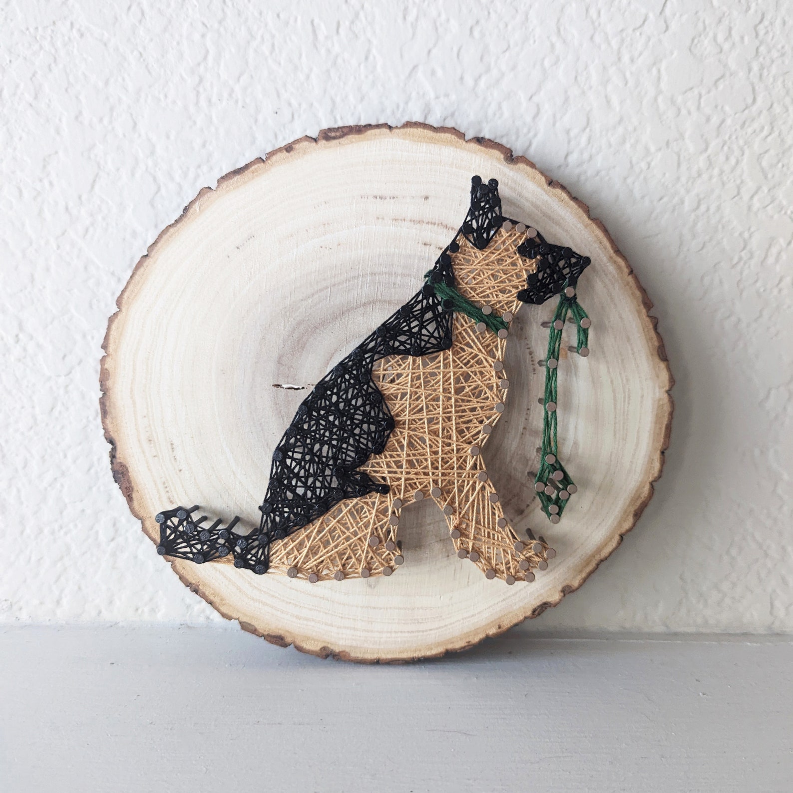 Handcrafted Wood Slice String Art of German Shepherd Dog Lover's ...