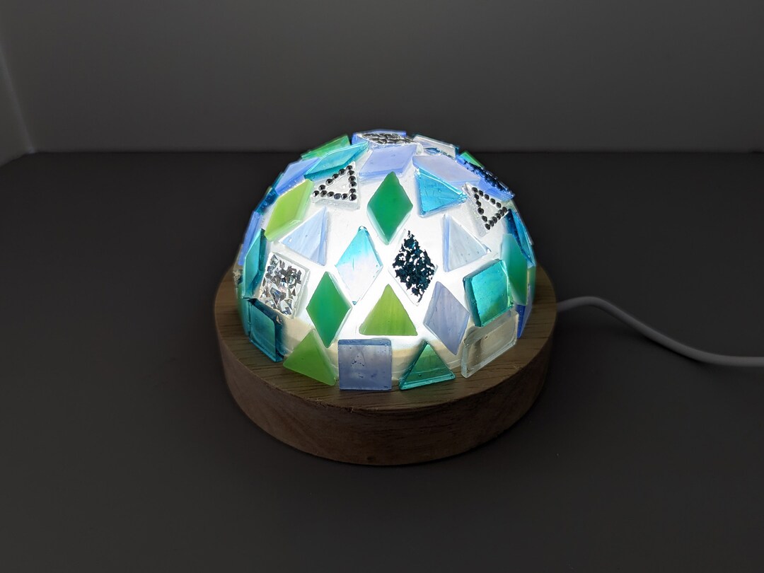 Handmade Mini Dome Light - Stained Glass & Resin, Magical LED Glow ...