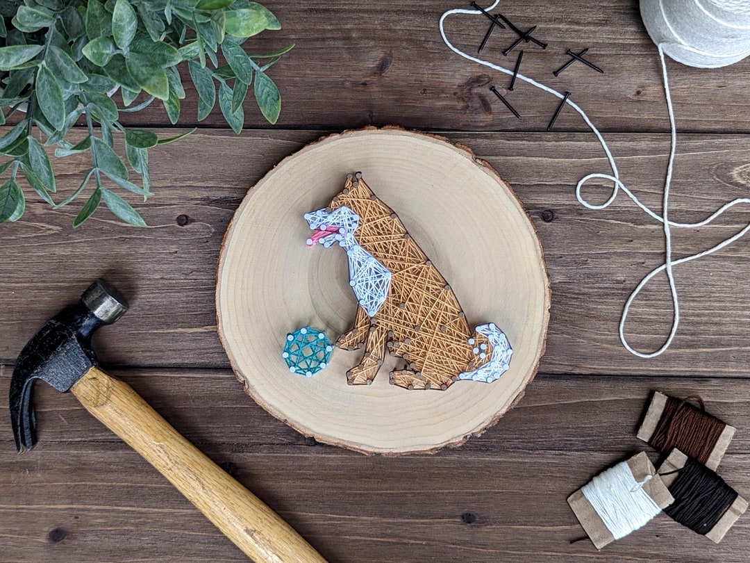 Handmade Shiba Inu Wood Slice String Art Unique Dog Decor - Etsy