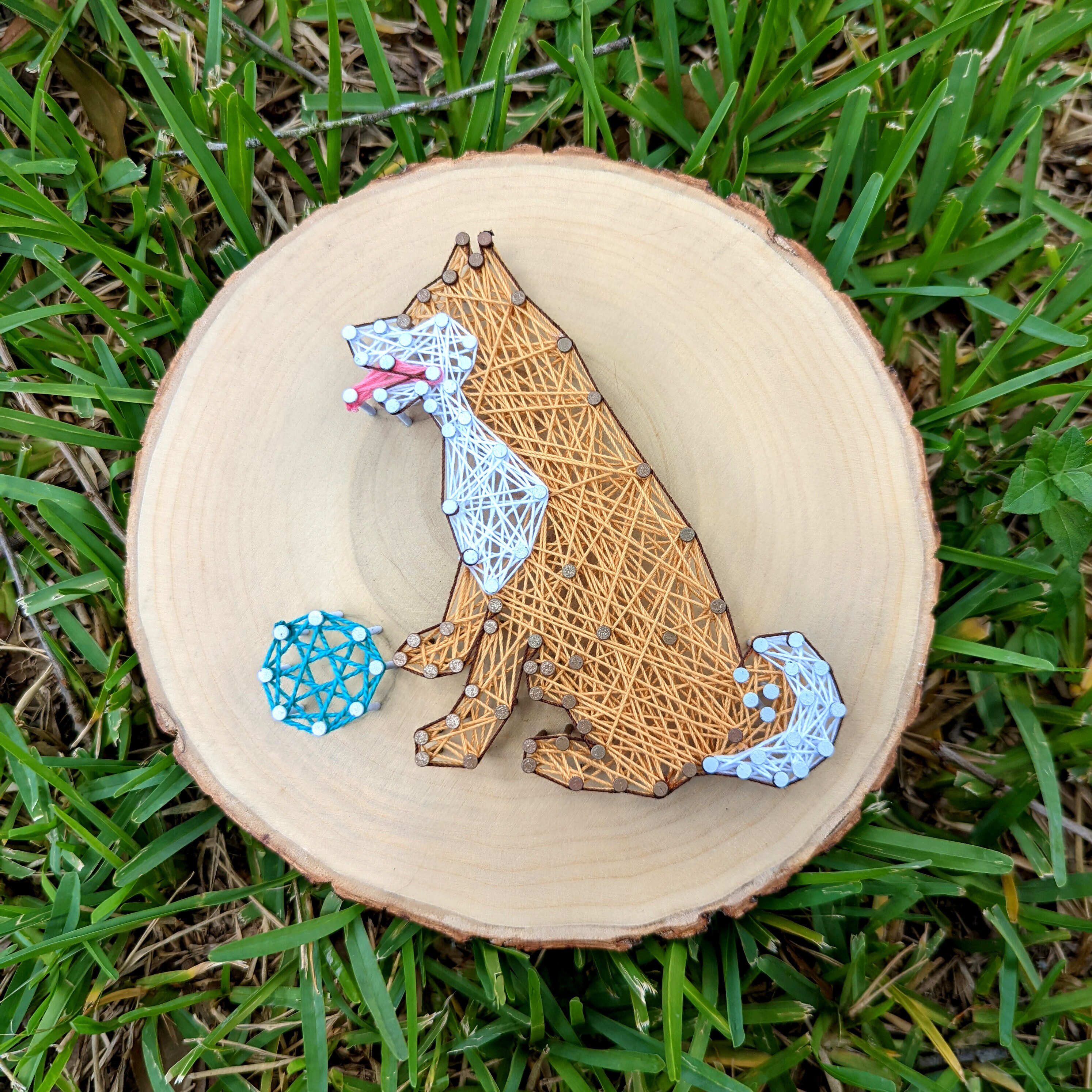 Handmade Shiba Inu Wood Slice String Art Unique Dog Decor - Etsy