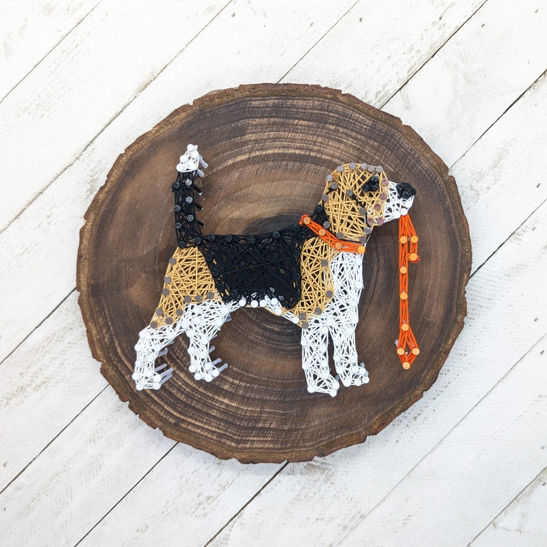 String Art Wood Slice String Art Dog String Art Beagle - Etsy