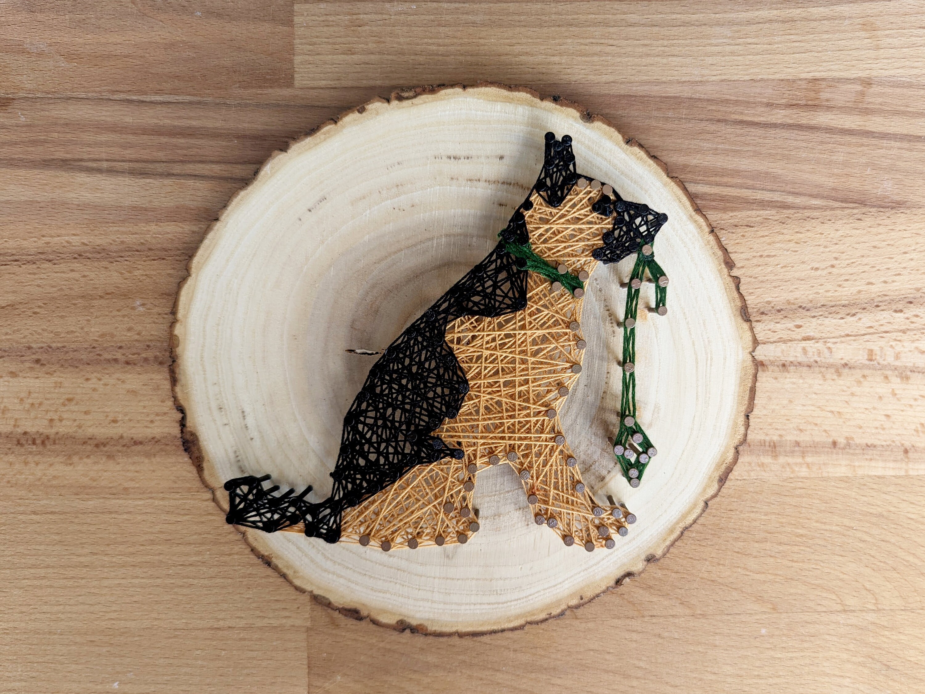 Handcrafted Wood Slice String Art of German Shepherd Dog Lover's ...
