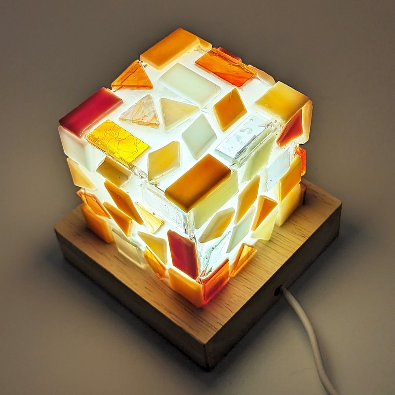 Stained Glass Lamp Cube - Etsy