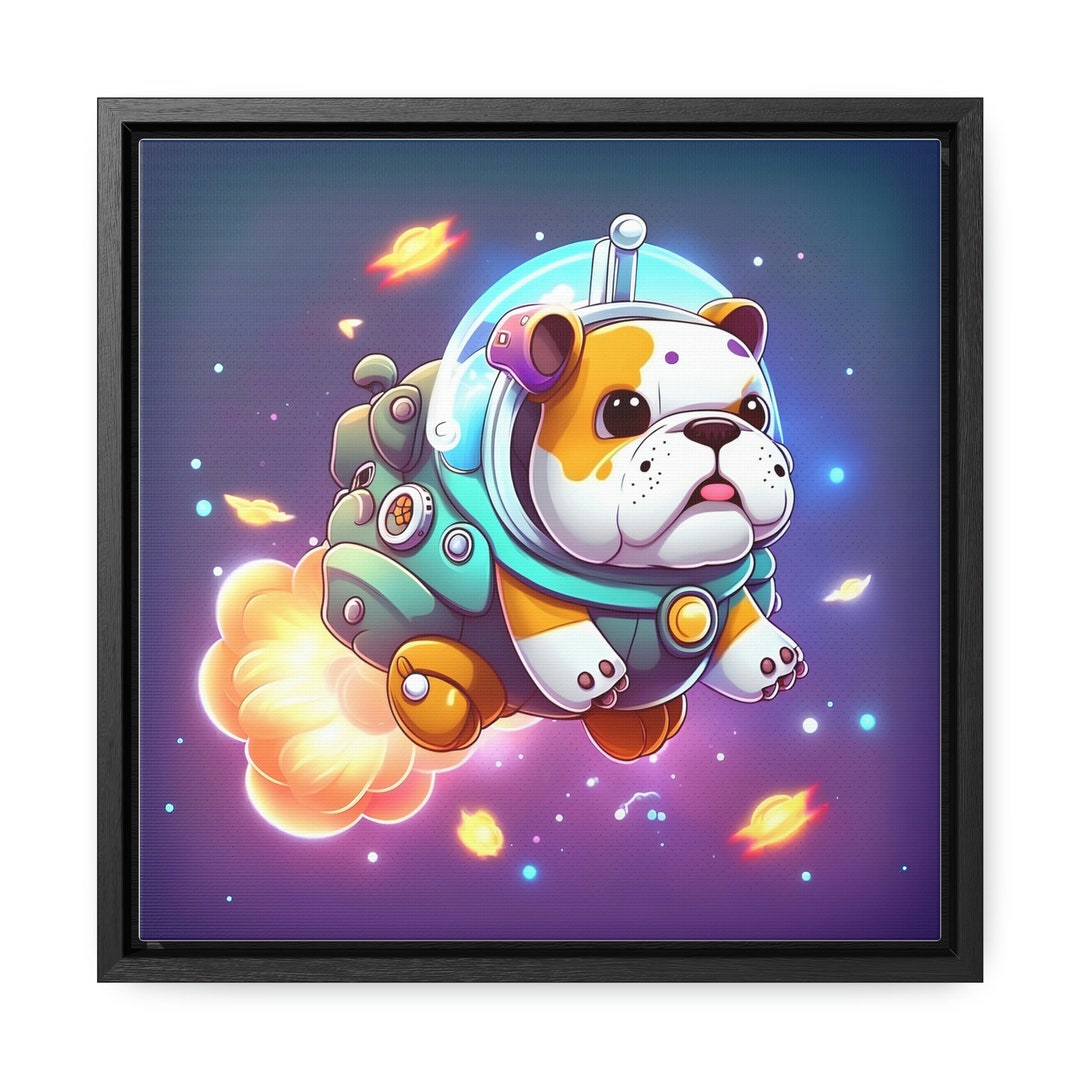 Space Bulldog - Gallery Canvas Wraps, Square Frame - Etsy