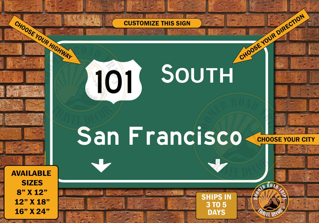 Personalized Interstate Highway Sign 12" X 18" Metal Wall Decor Travel ...