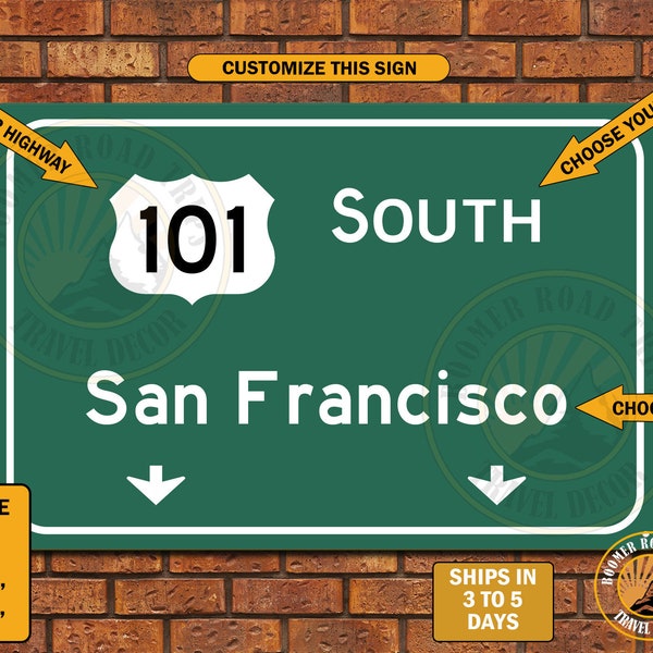 Green Highway Sign - Etsy