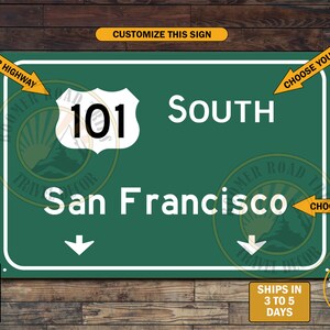 Personalized Interstate Highway Sign 12" X 18" Metal Wall Decor Travel ...